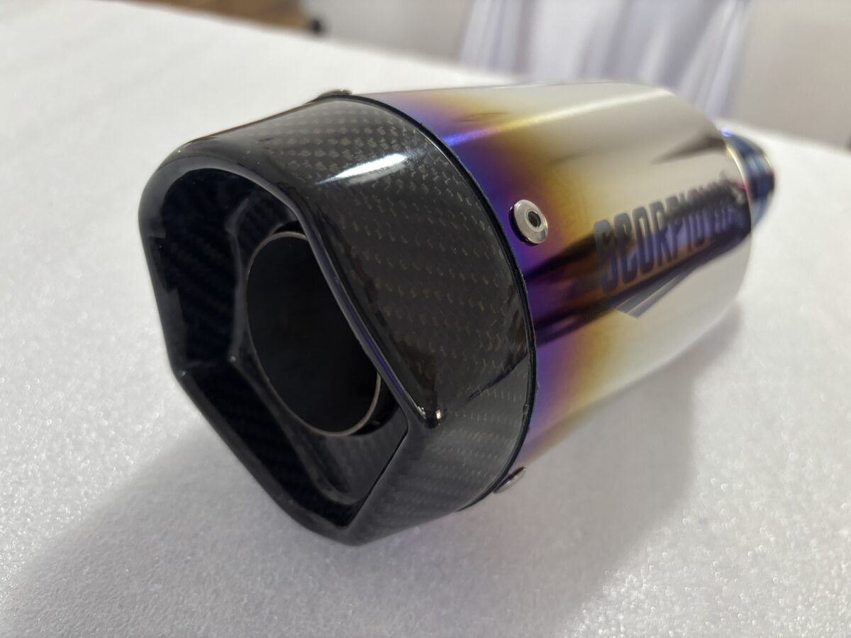 SRL Half Blue Carbon Motorcycle Exhaust